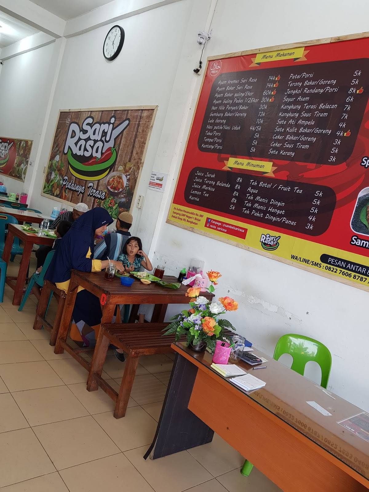 Menu at Sari Rasa cafe, Binjai