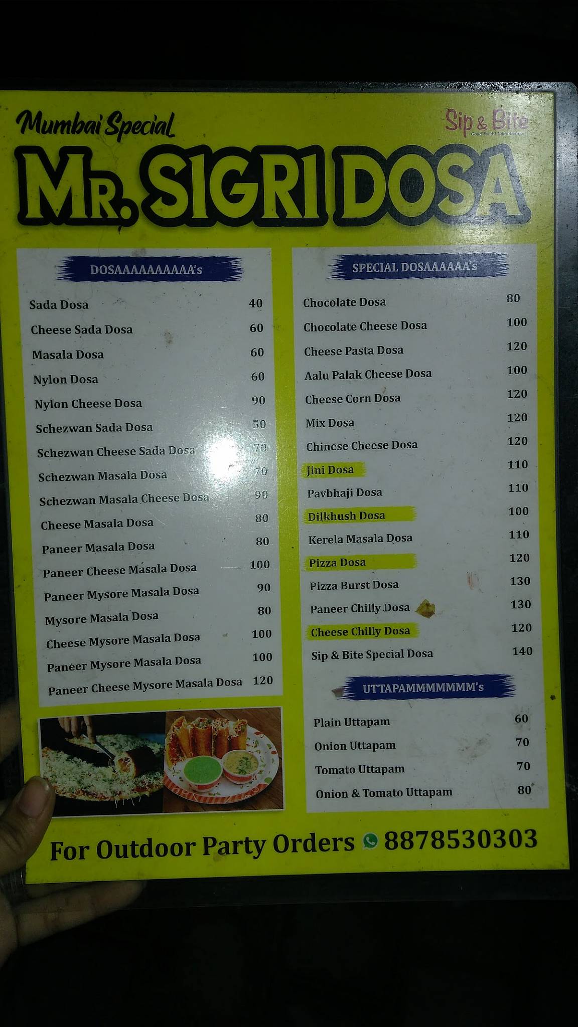 Menu at Sip & Bite cafe, Raipur