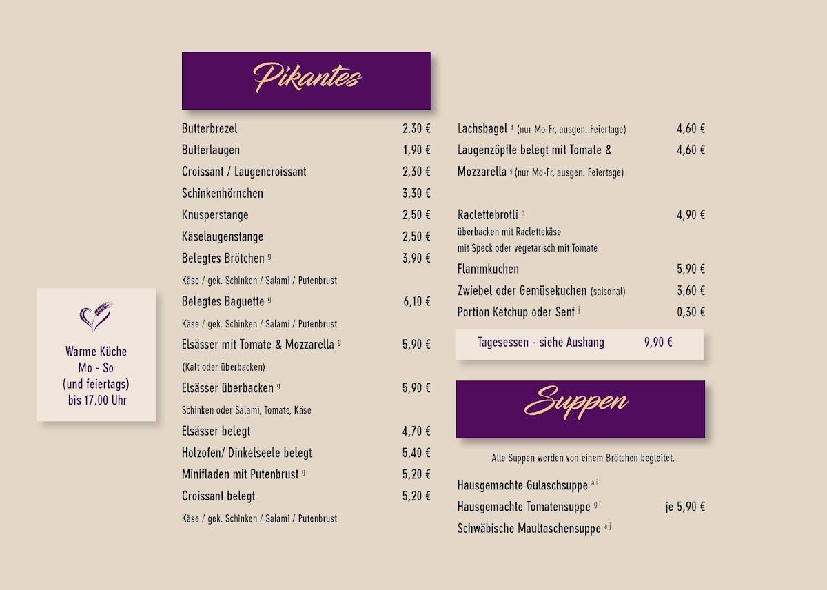 Speisekarte von Café Stüble Lutz cafe, Ludwigsburg, Marktpl. 11