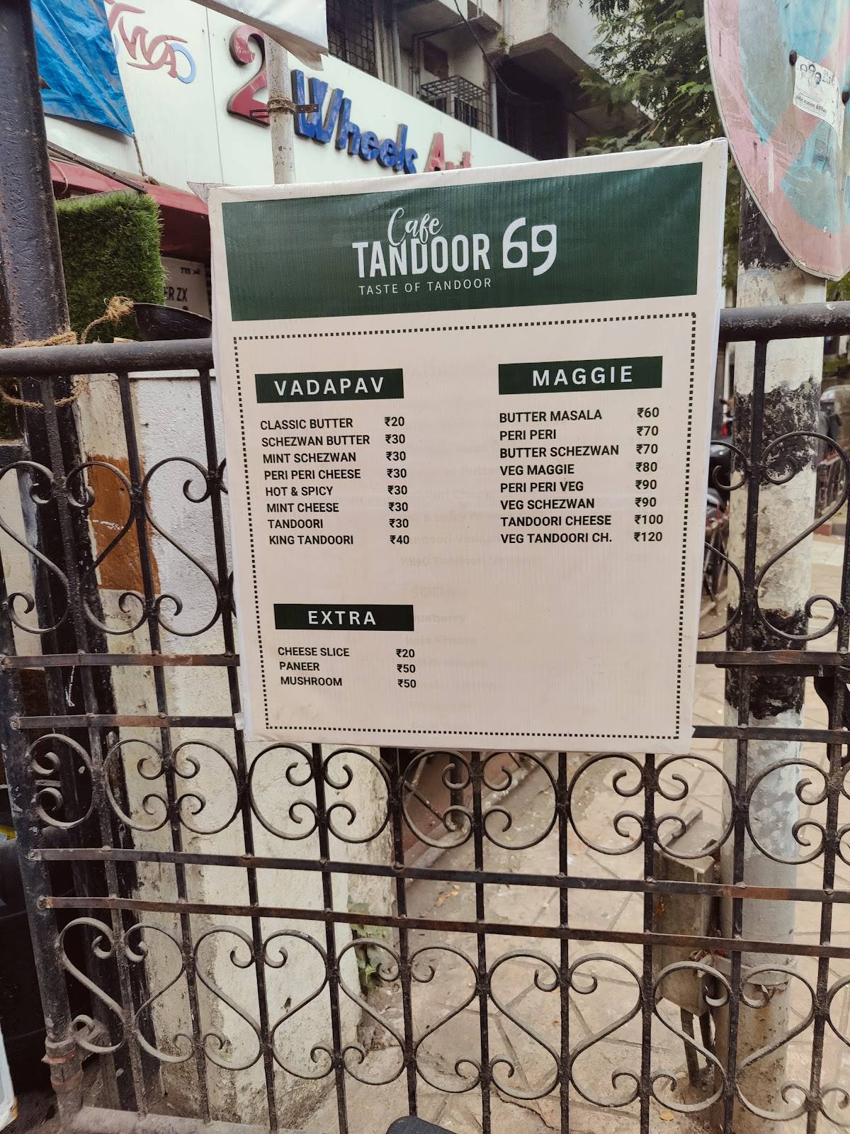 Menu at Cafe Tandoor 69, Mumbai