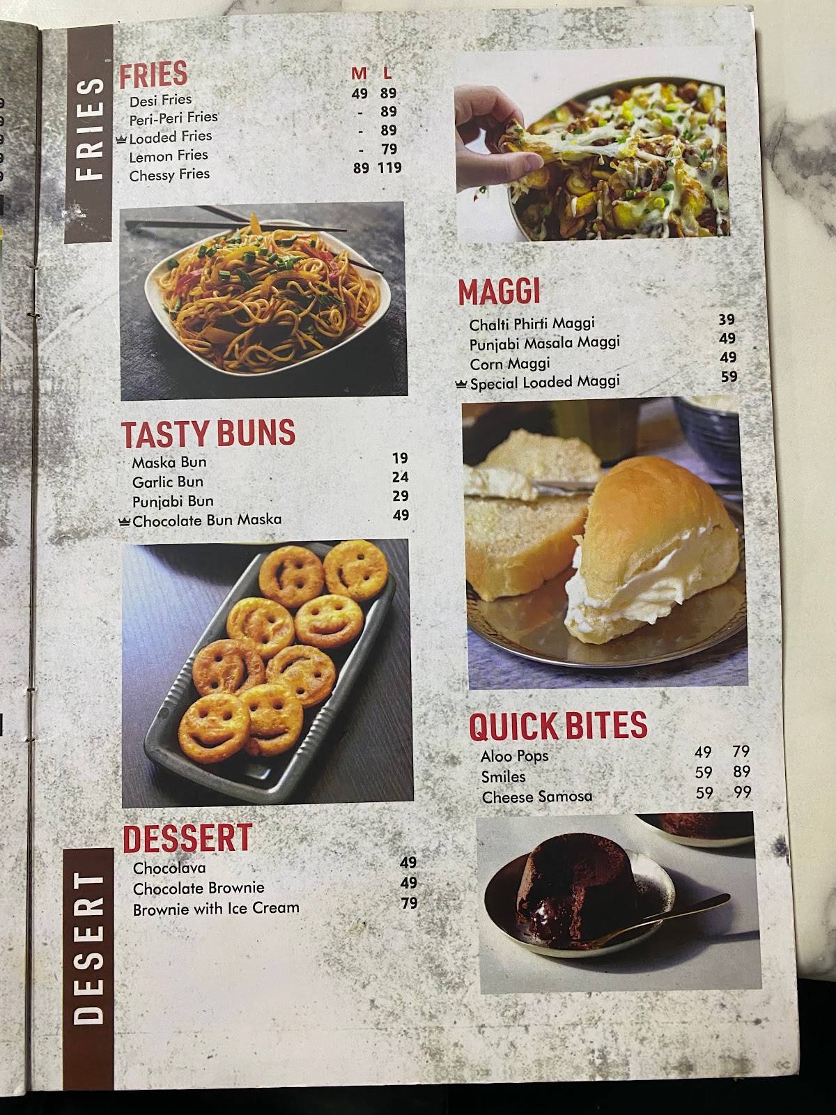 Menu at The Chai Cafe, Dasuya