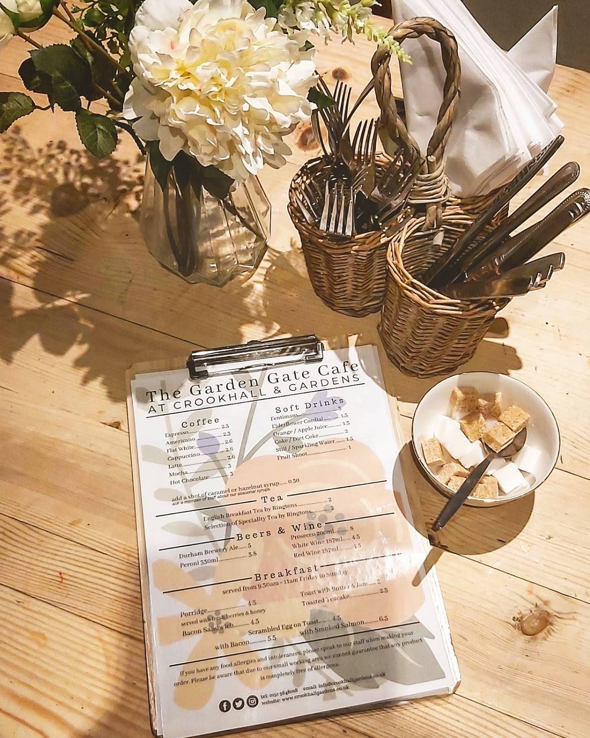 Menu at The Garden Gate Cafe, Durham