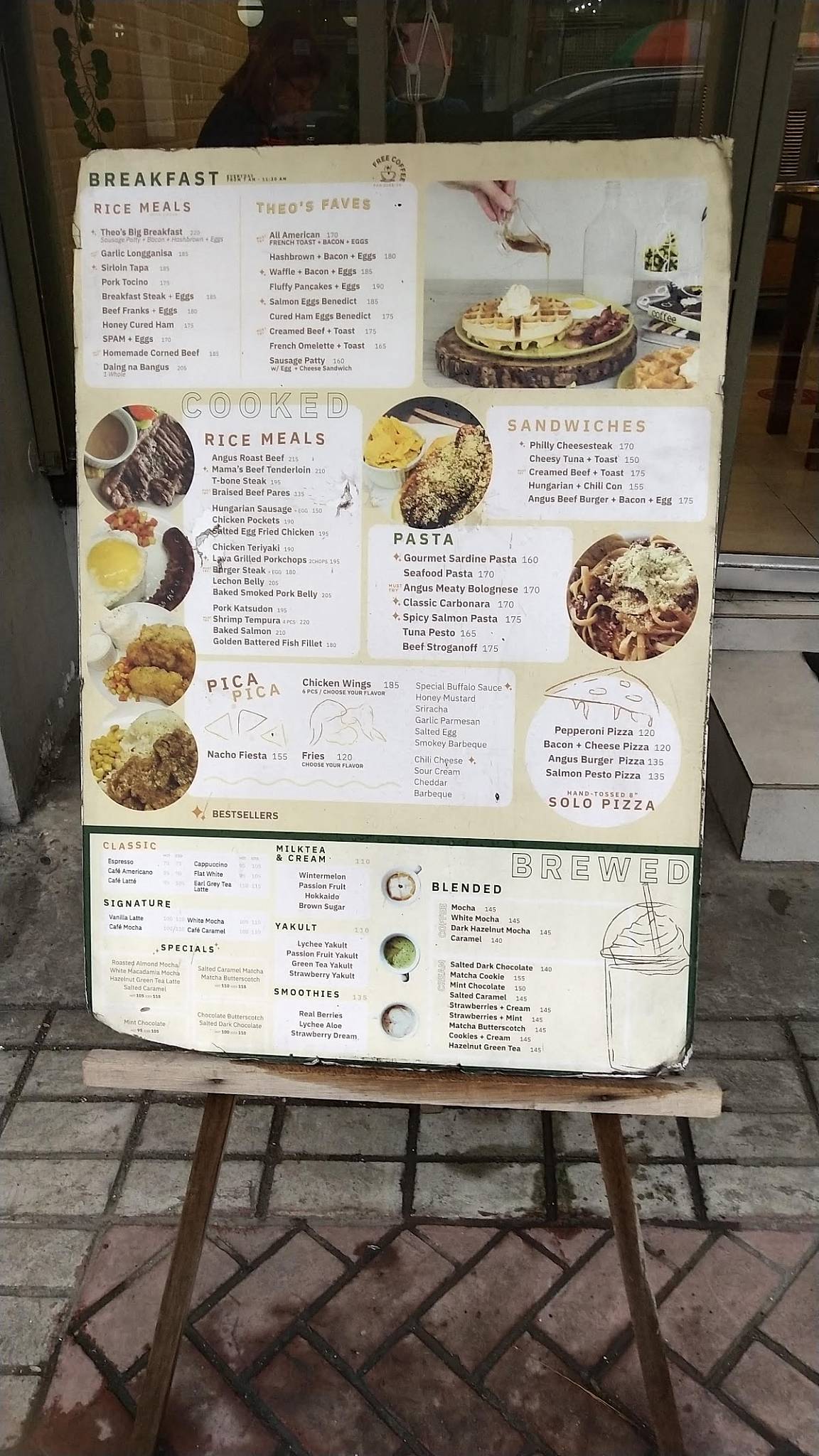 Menu at Theo's Kitchen + Café restaurant, Quezon City