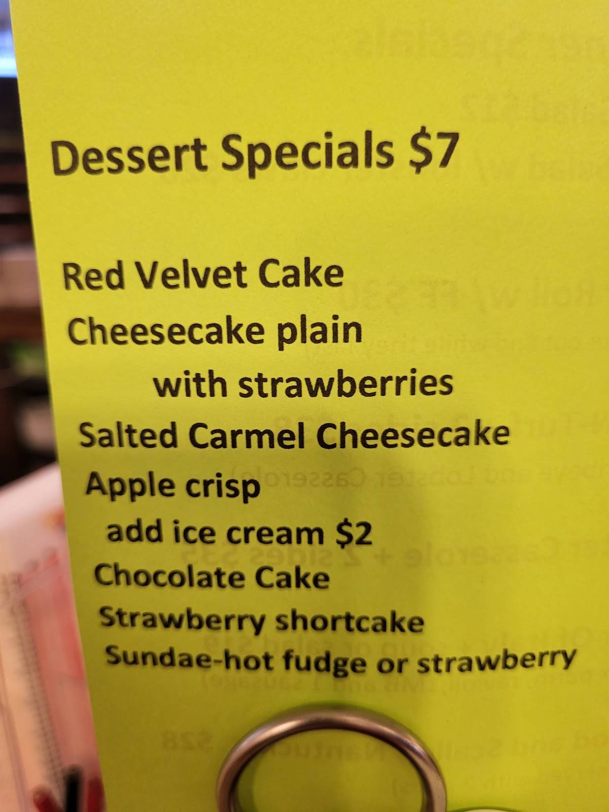 Menu at Cafe Venice, Norwood