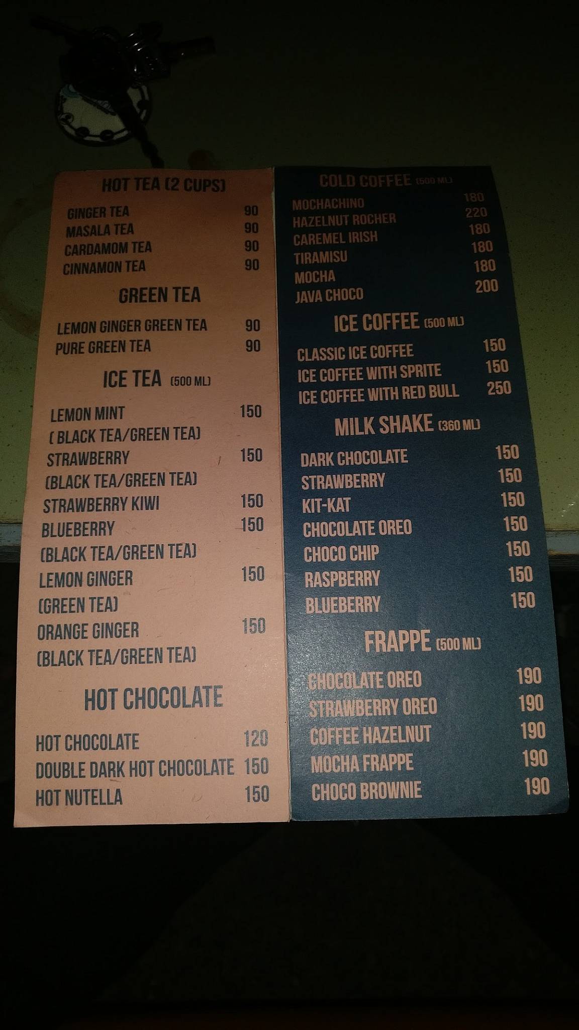 Menu at Vince cafe, Ahmedabad, Karnavati Club Rd