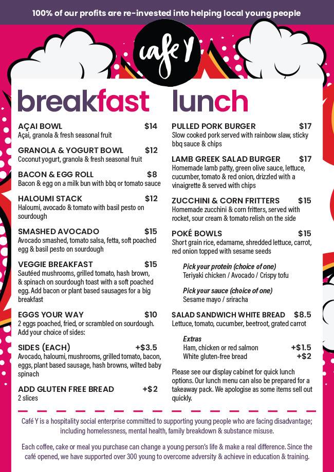 Menu at Cafe Social, Menai