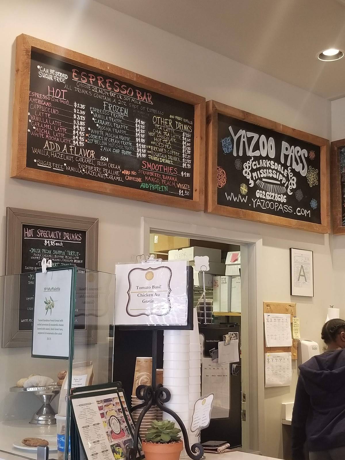 Menu at Yazoo Pass cafe, Clarksdale
