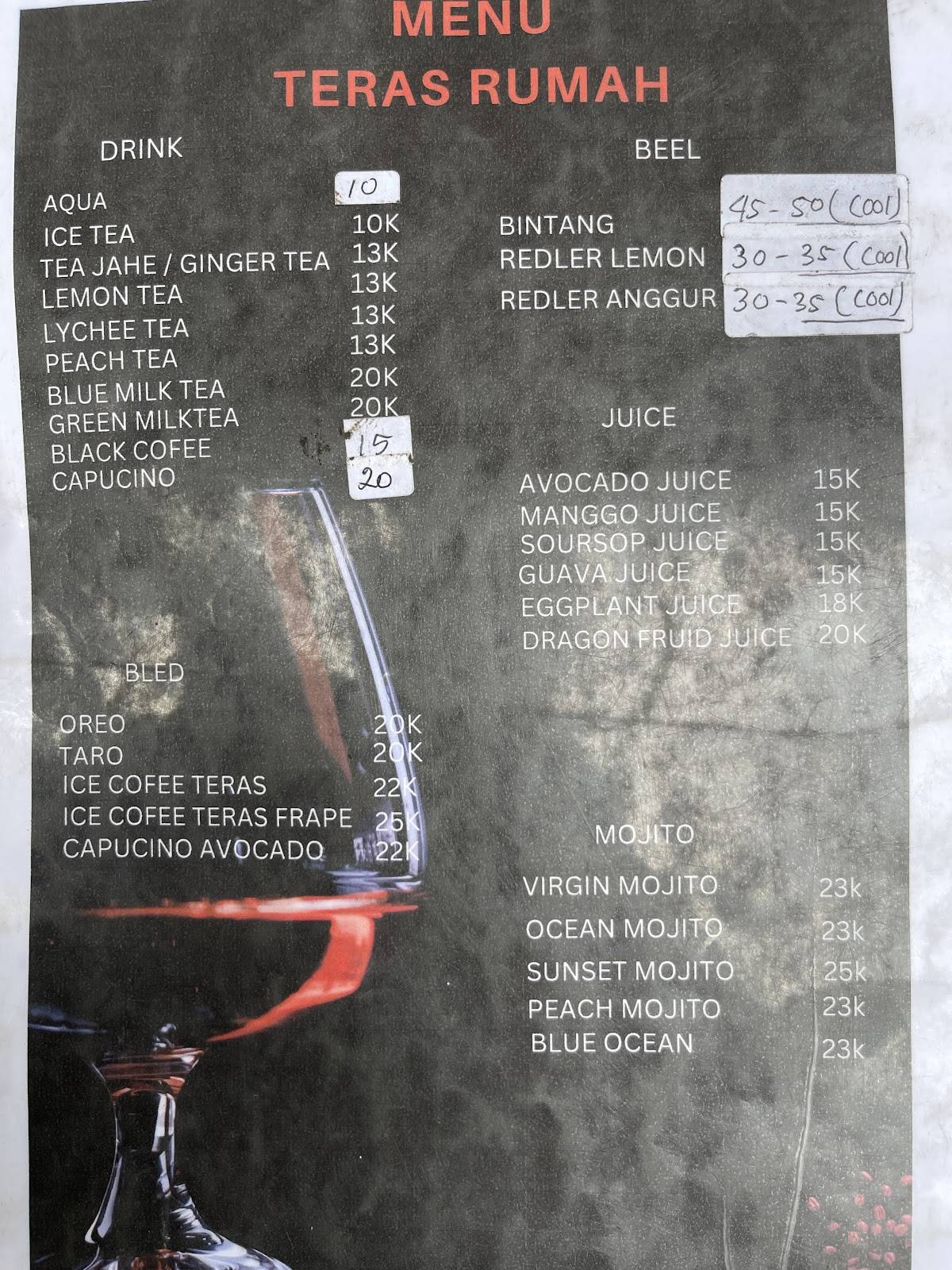 Menu at Cafe & Resto Teras Rumah Bajawa, Kisanata