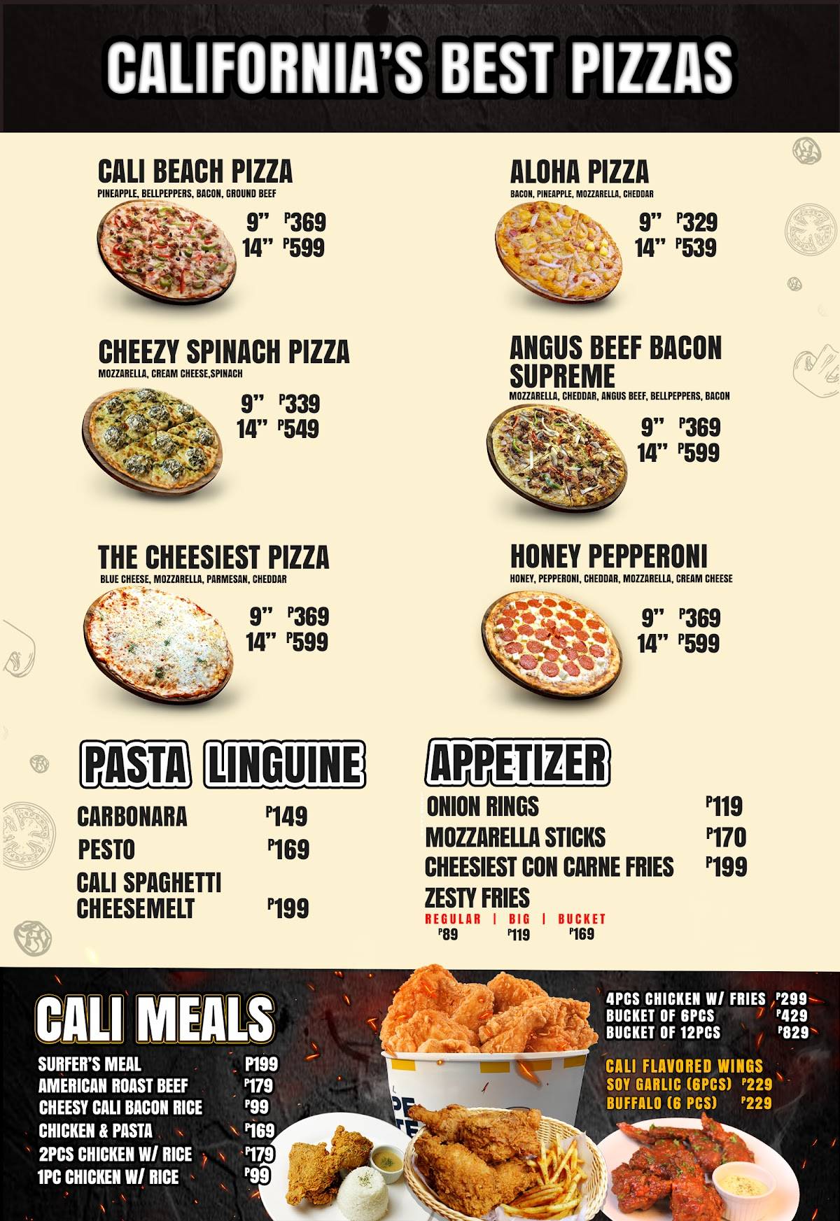 Carta del restaurante Cali Pizza Tagaytay, Tagaytay