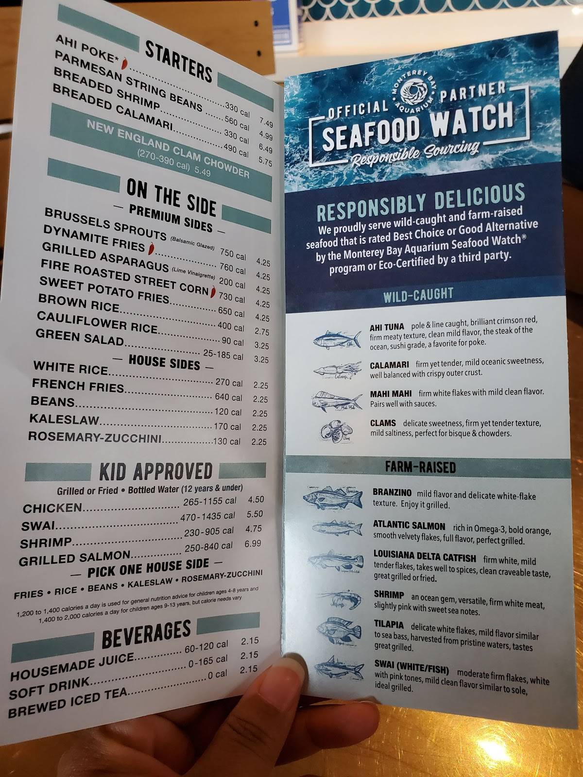Menu at California Fish Grill restaurant, Visalia