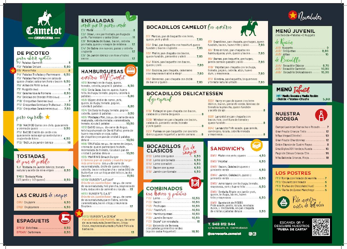 Carta de Bar Camelot, Cintruénigo