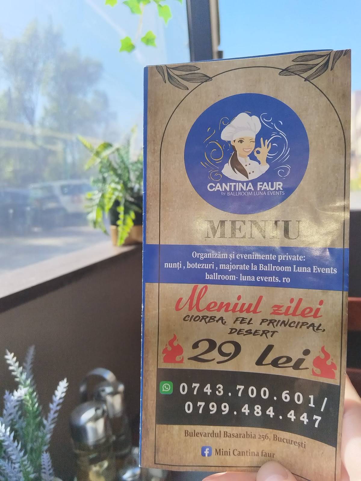 Menu at Cantina Faur, Bucharest, Bulevardul Basarabia 256