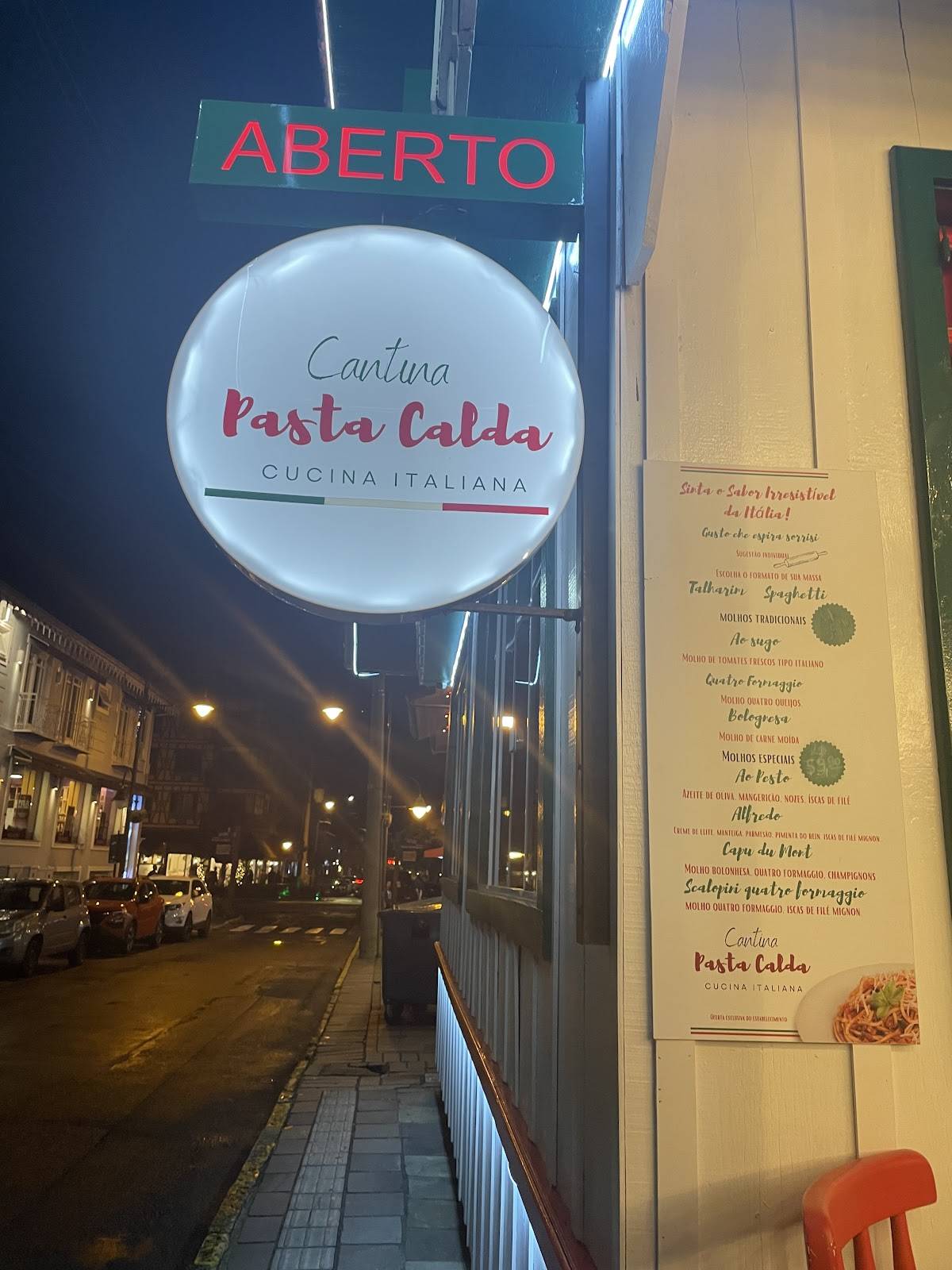 Menu em Pasta Calda, Gramado