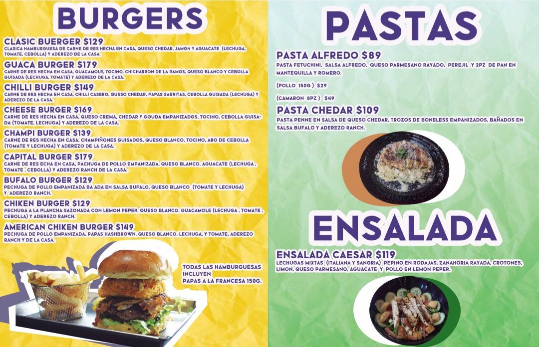 Menu at Capital brother restaurant, San Nicolás de los Garza