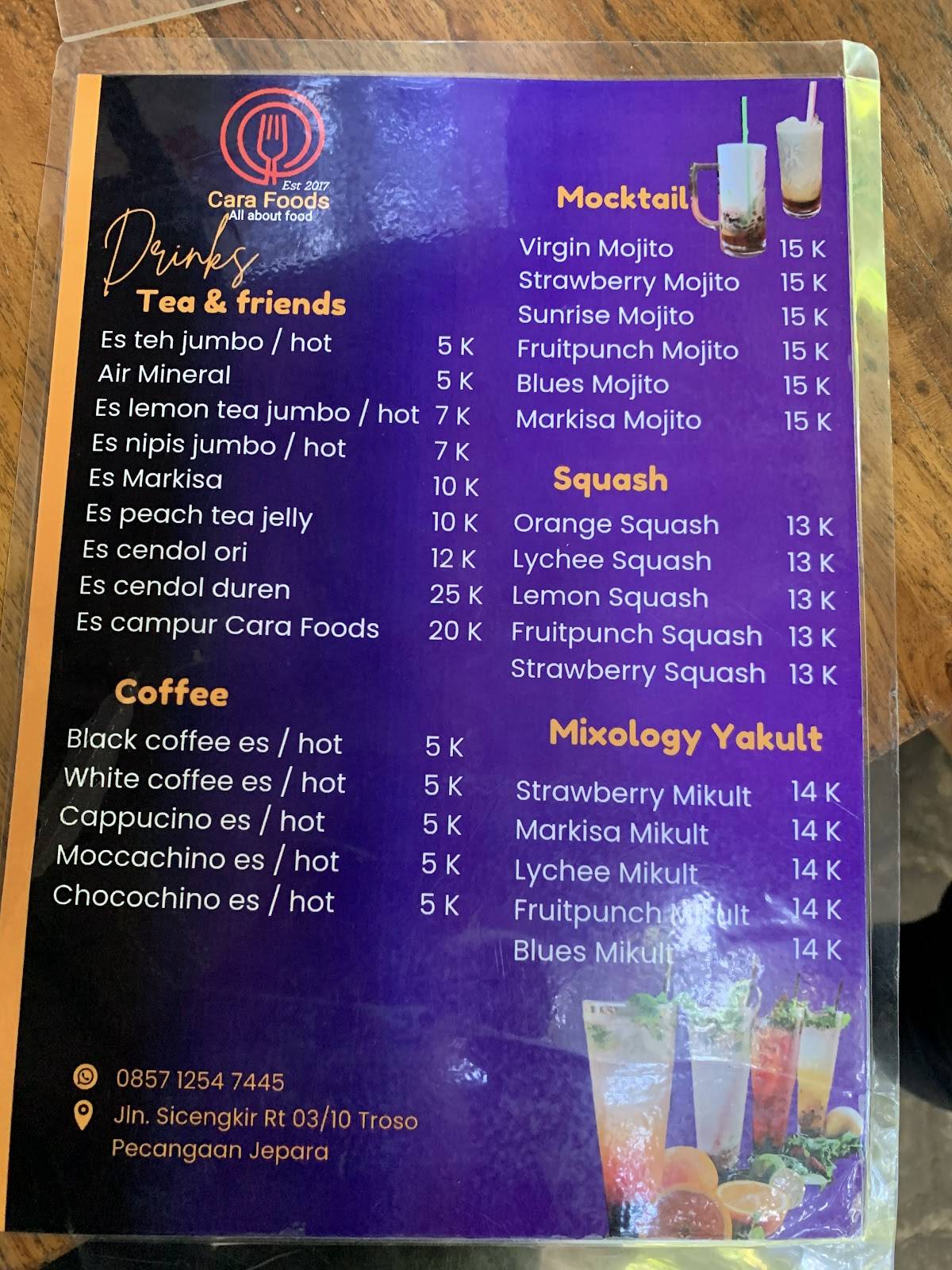 Menu at Cara Foods Jepara restaurant, Pecangaan