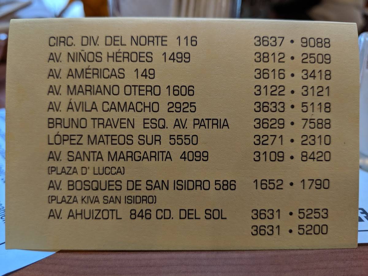 Carta de parrilla Carnes Asadas Pipiolo - Américas, Guadalajara ...