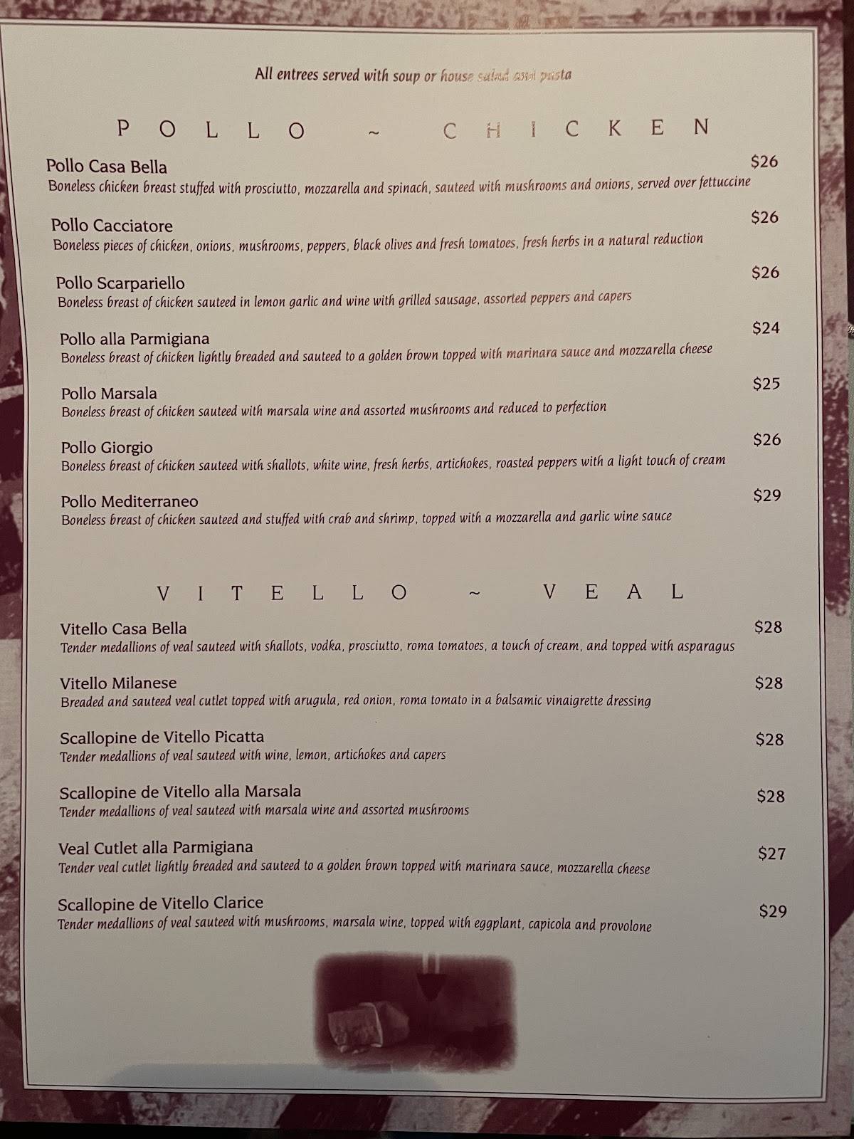 Menu at Casa bella Restaurant, Minya