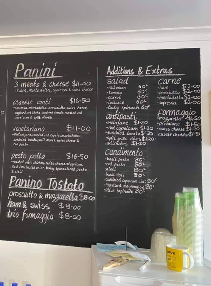 Menu at Casa Dolce cafe, Geraldton