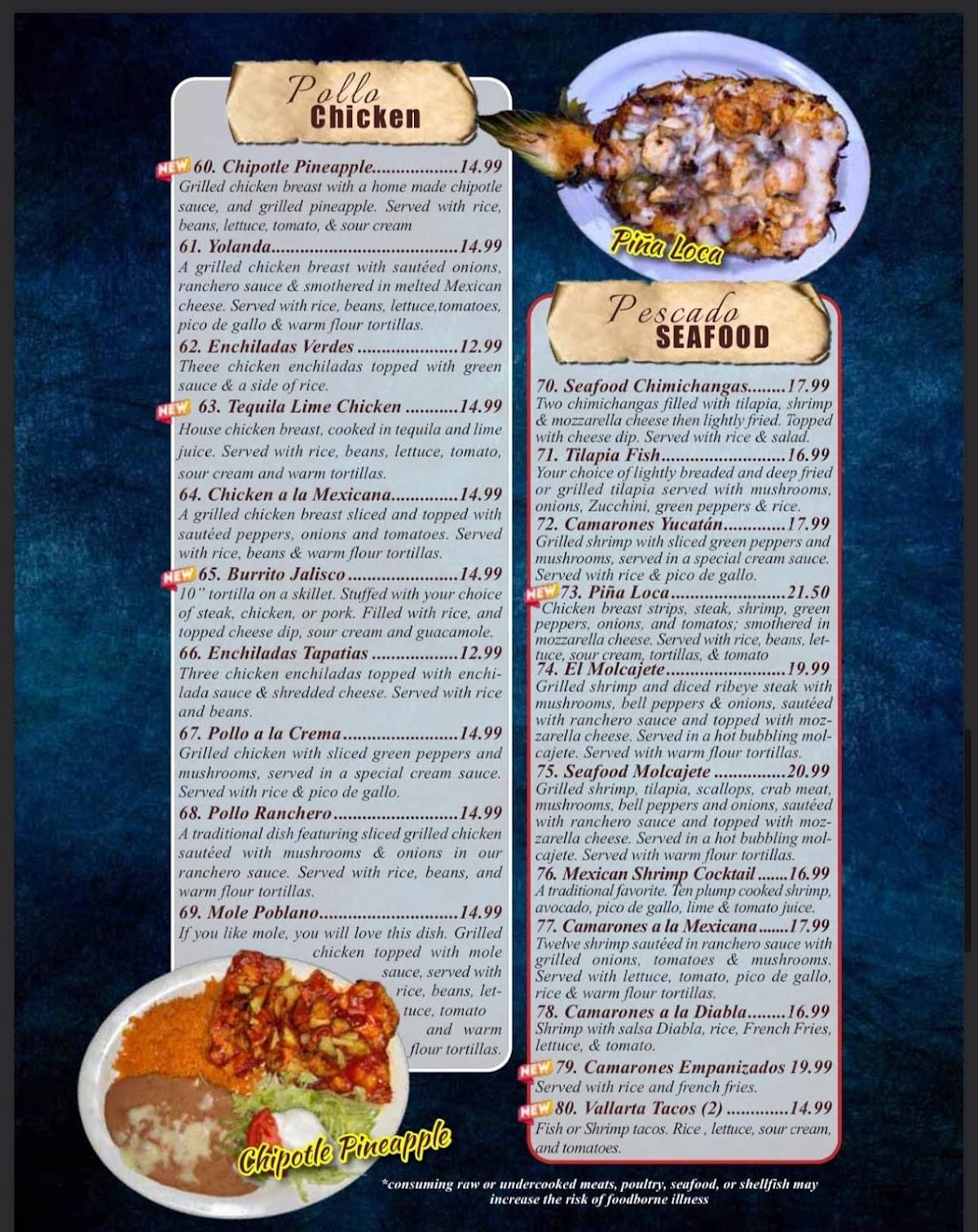 Menu at Casa Fiesta restaurant, Fremont