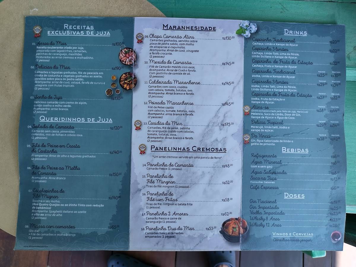 Menu em Casa de Juja Atins restaurante, Atins