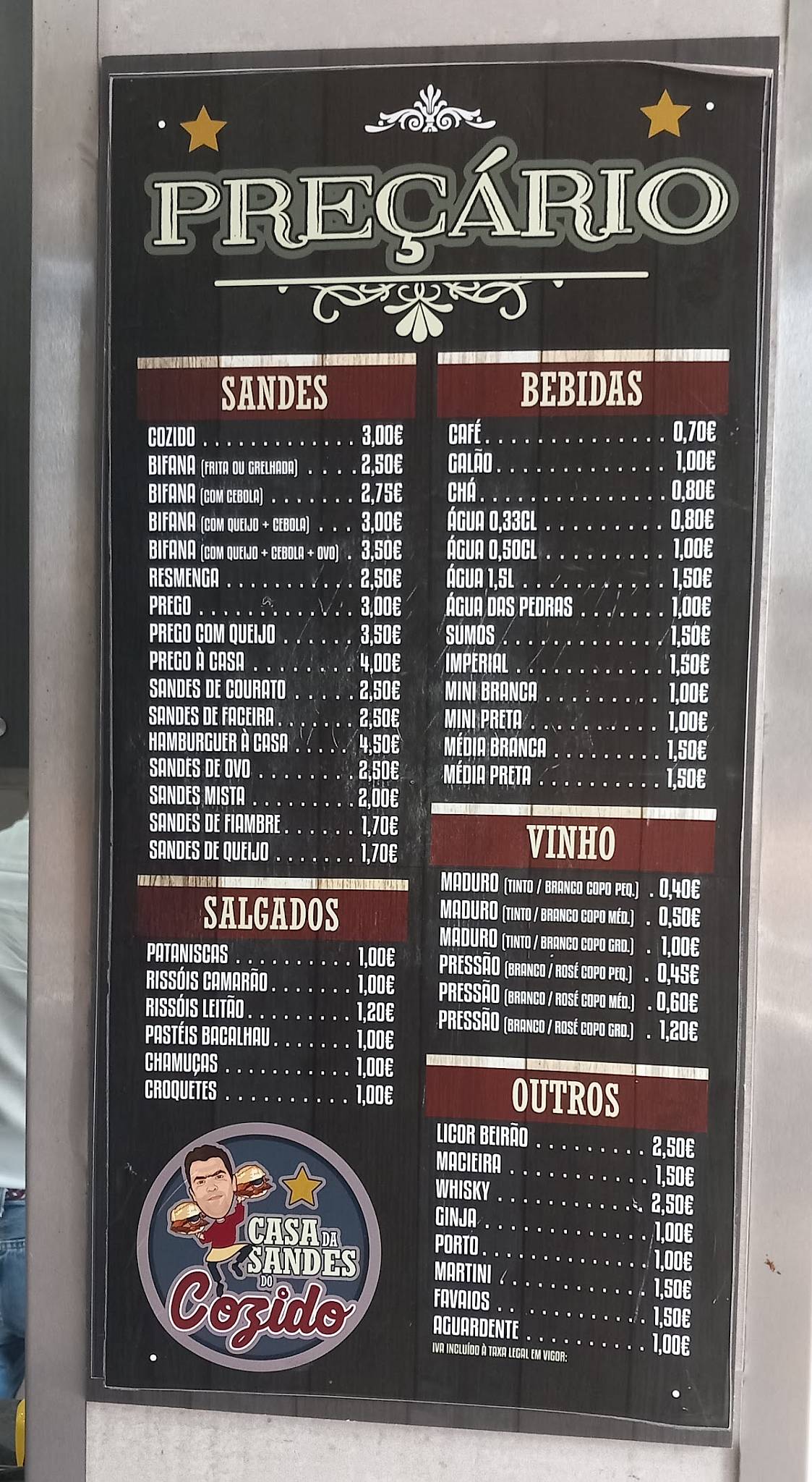 Menu em Casa de Sandes do Cozido restaurante, Torres Vedras