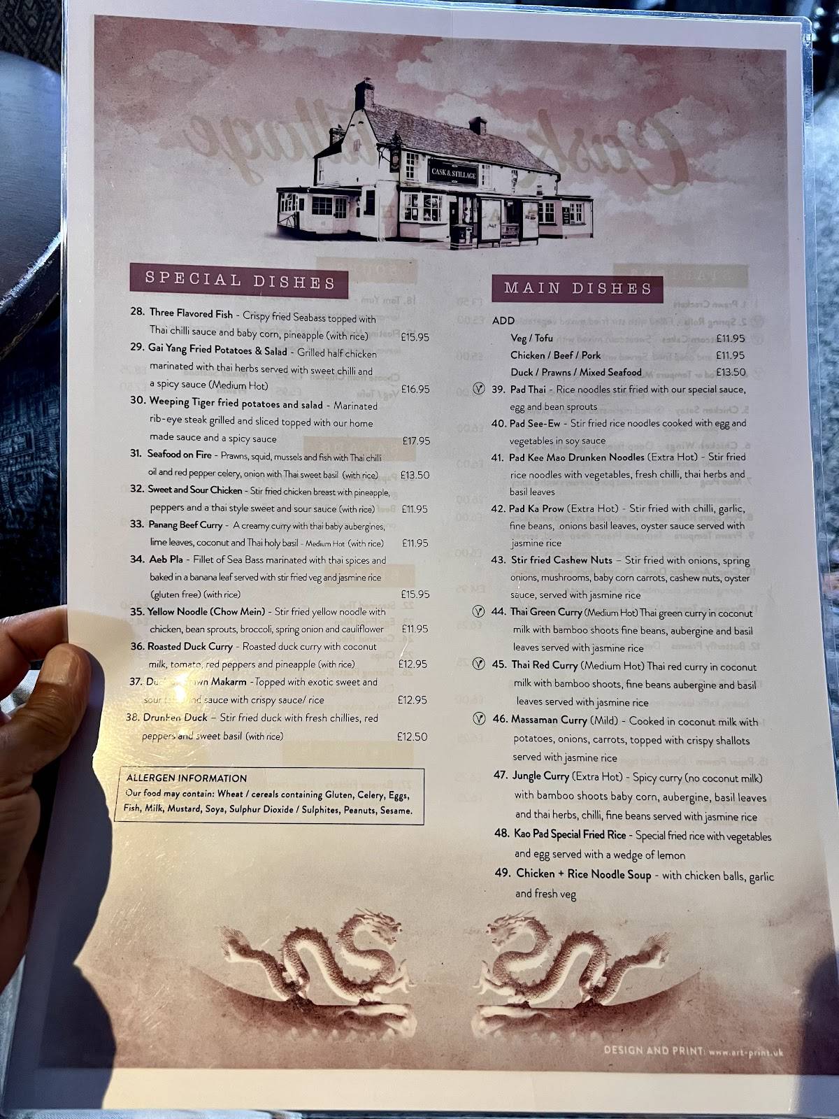 Menu at Cask & Stillage pub & bar, Potters Bar