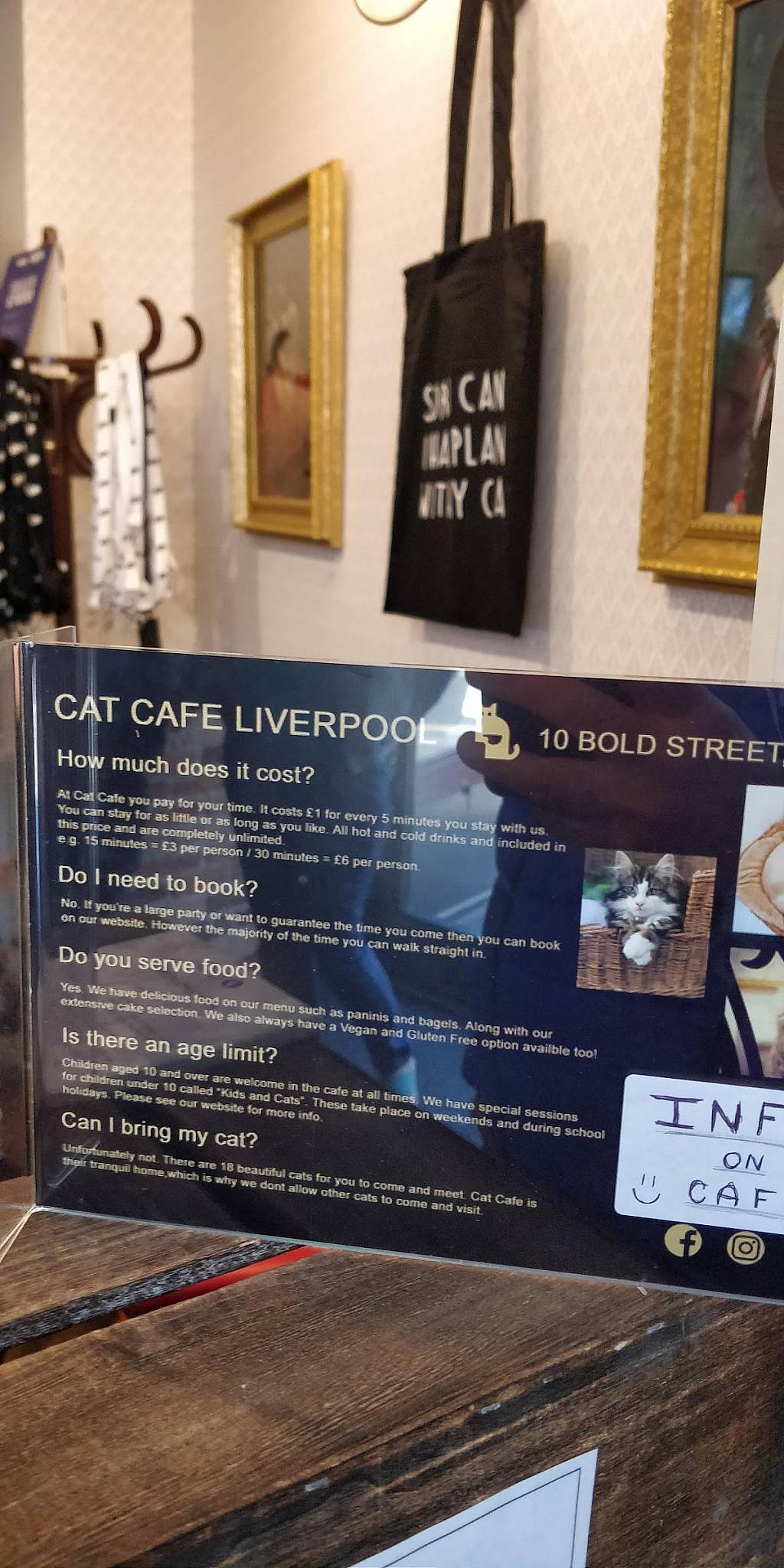 Menu at Cat Cafe Liverpool, Liverpool