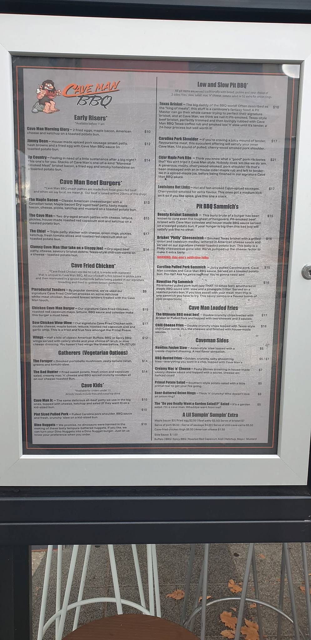 Menu at Caveman BBQ - Rockingham, Rockingham