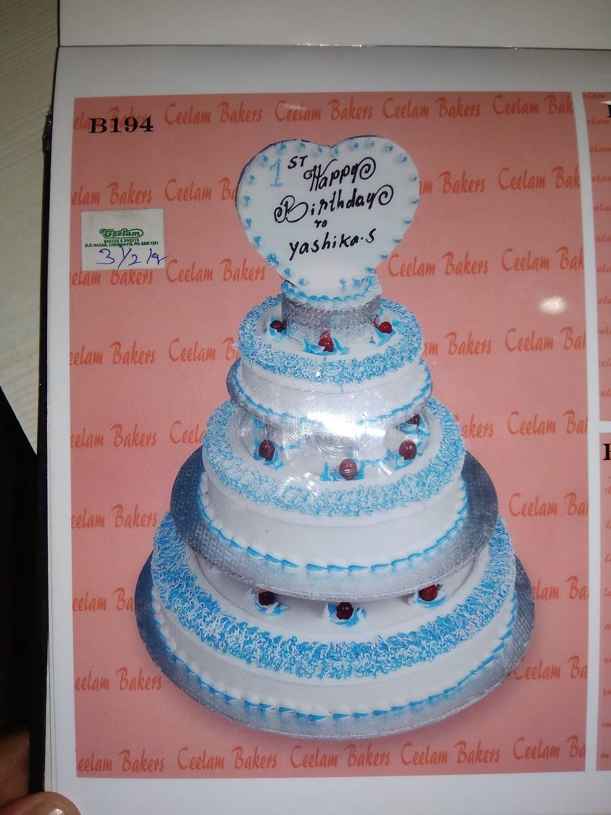 Menu at Ceelam bakery and sweets, Chennai, 2