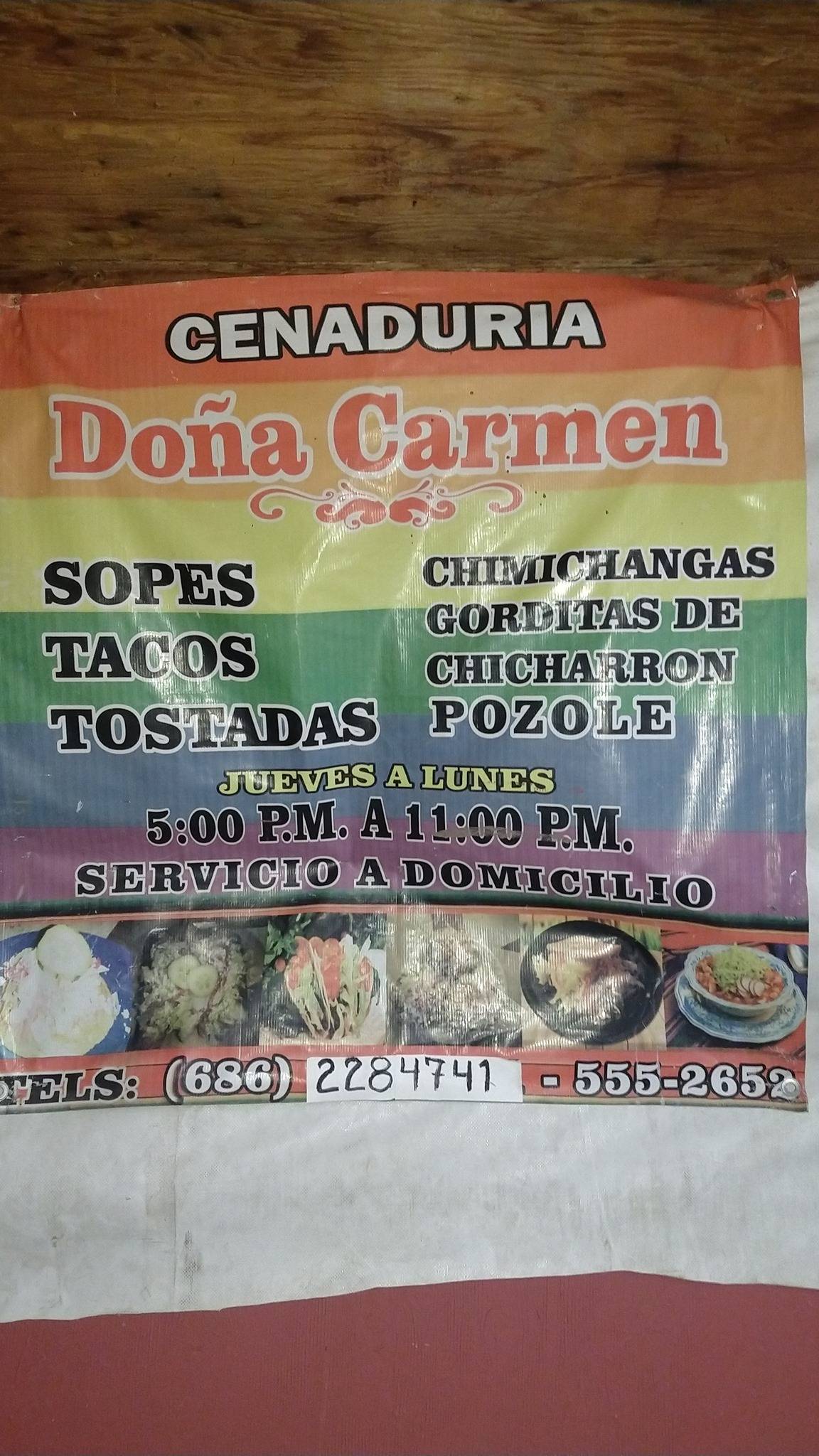 Menu at Cenaduria Doña Carmen restaurant, Mexicali