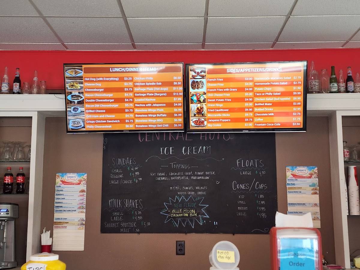 Menu at Central Hots restaurant, Elmira, 220 Roe Ave