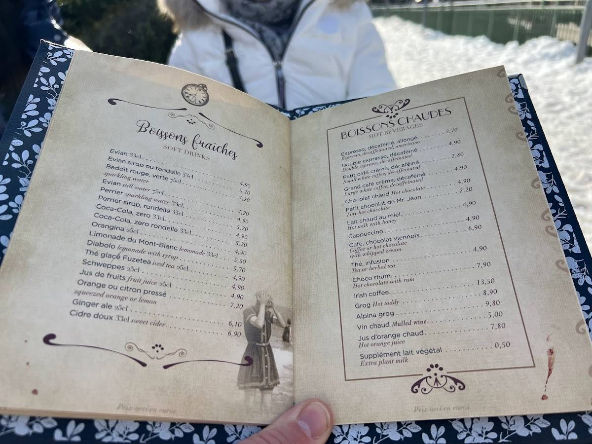 Menu at Josephine Restaurant, Chamonix