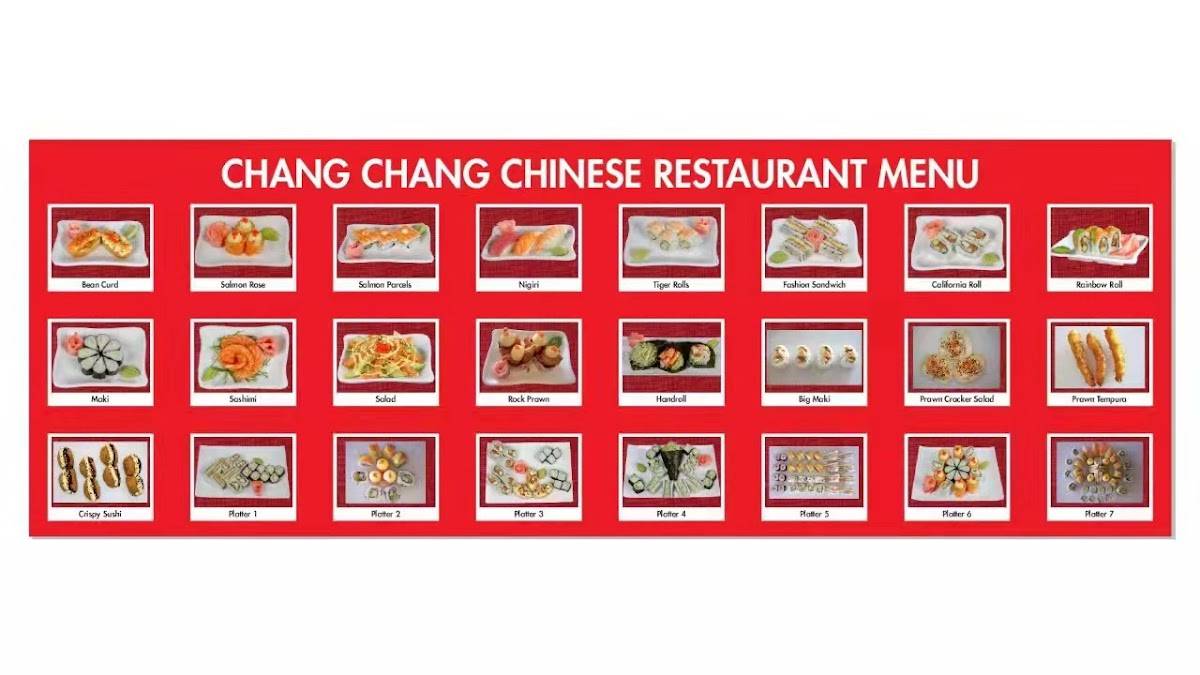 Menu at Chang Chang Chinese Restaurant., Parys