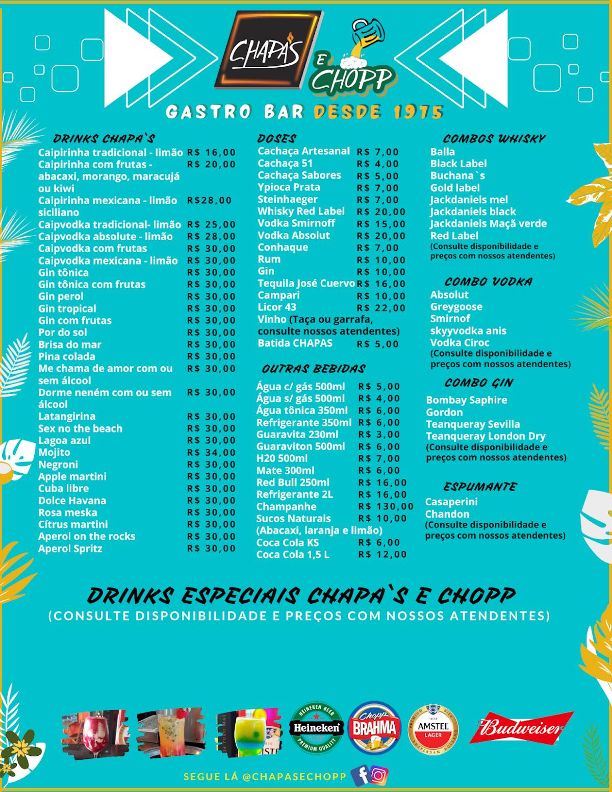 Menu em Chapas e Chopp pub & Bar, Rio de Janeiro