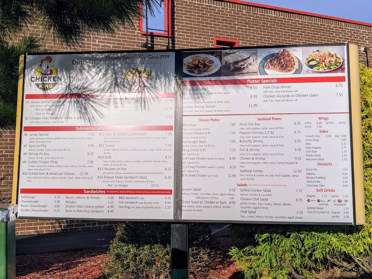 Menu at Chicken King restaurant, Charlotte, General Dr