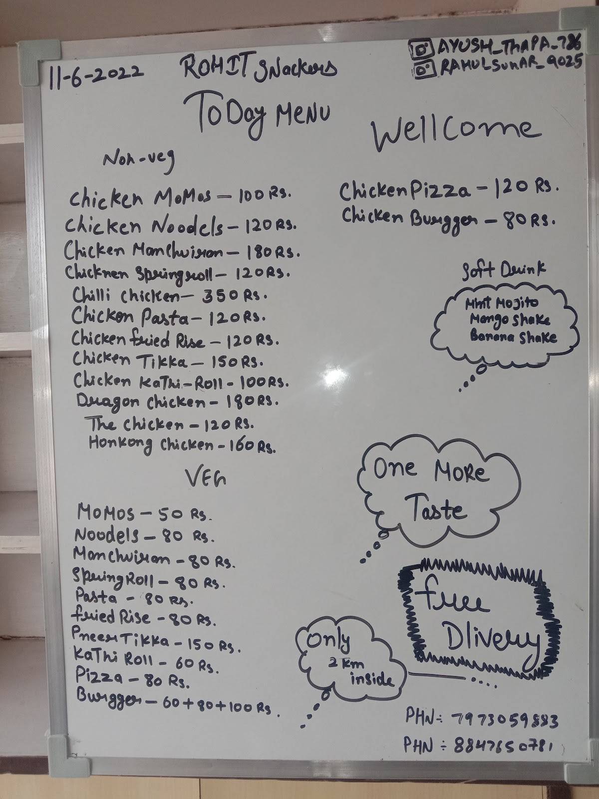 Menu at Chawla's Chicken Treat, Patiala, SCO No. 1