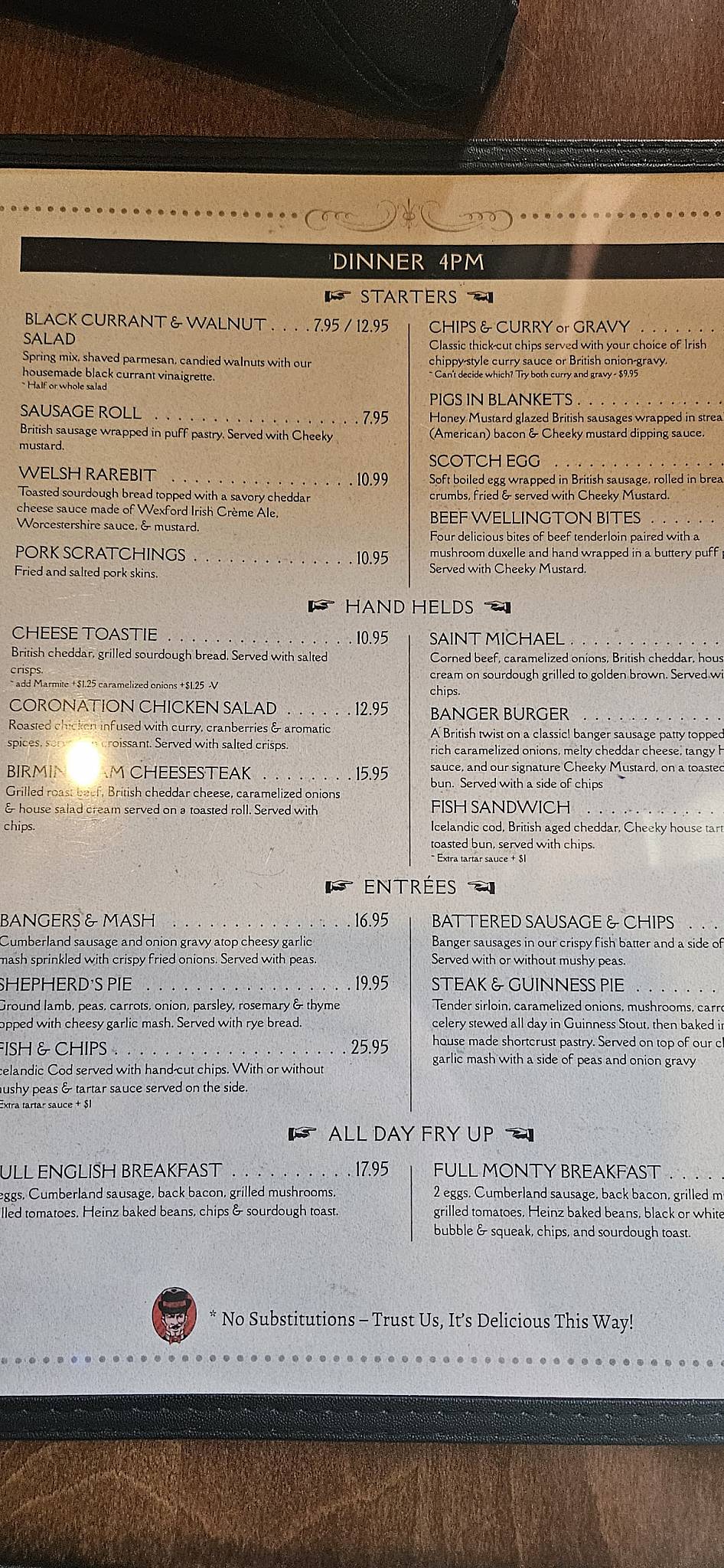 Menu at Cheeky Bastards Restaurant, Indianapolis