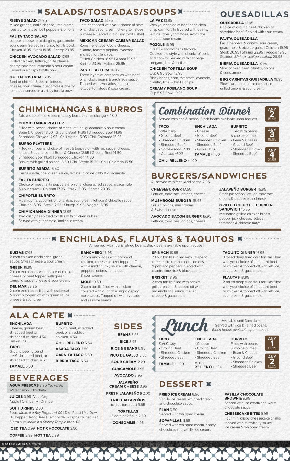 Menu at Chepo's Mexican Restaurant - Wasilla, Wasilla