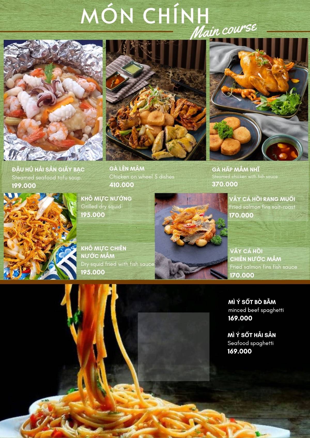 Menu at Cherry Restaurant, Ho Chi Minh City