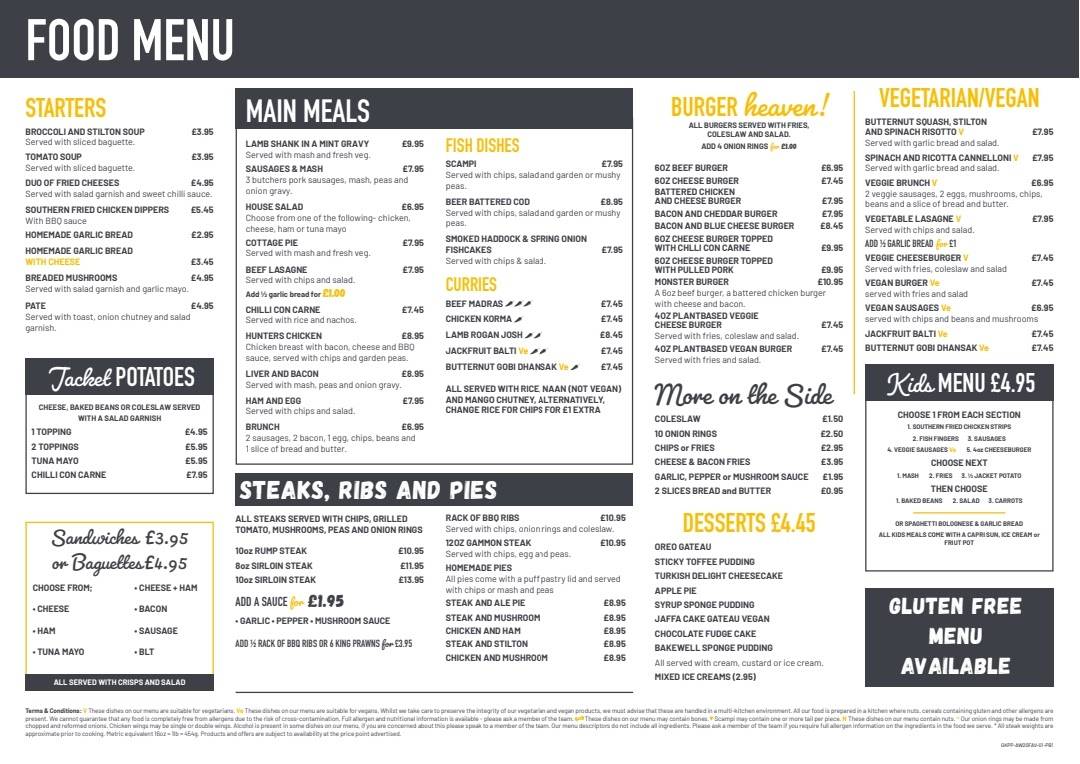Menu at Cherry Tree pub & bar, Ely