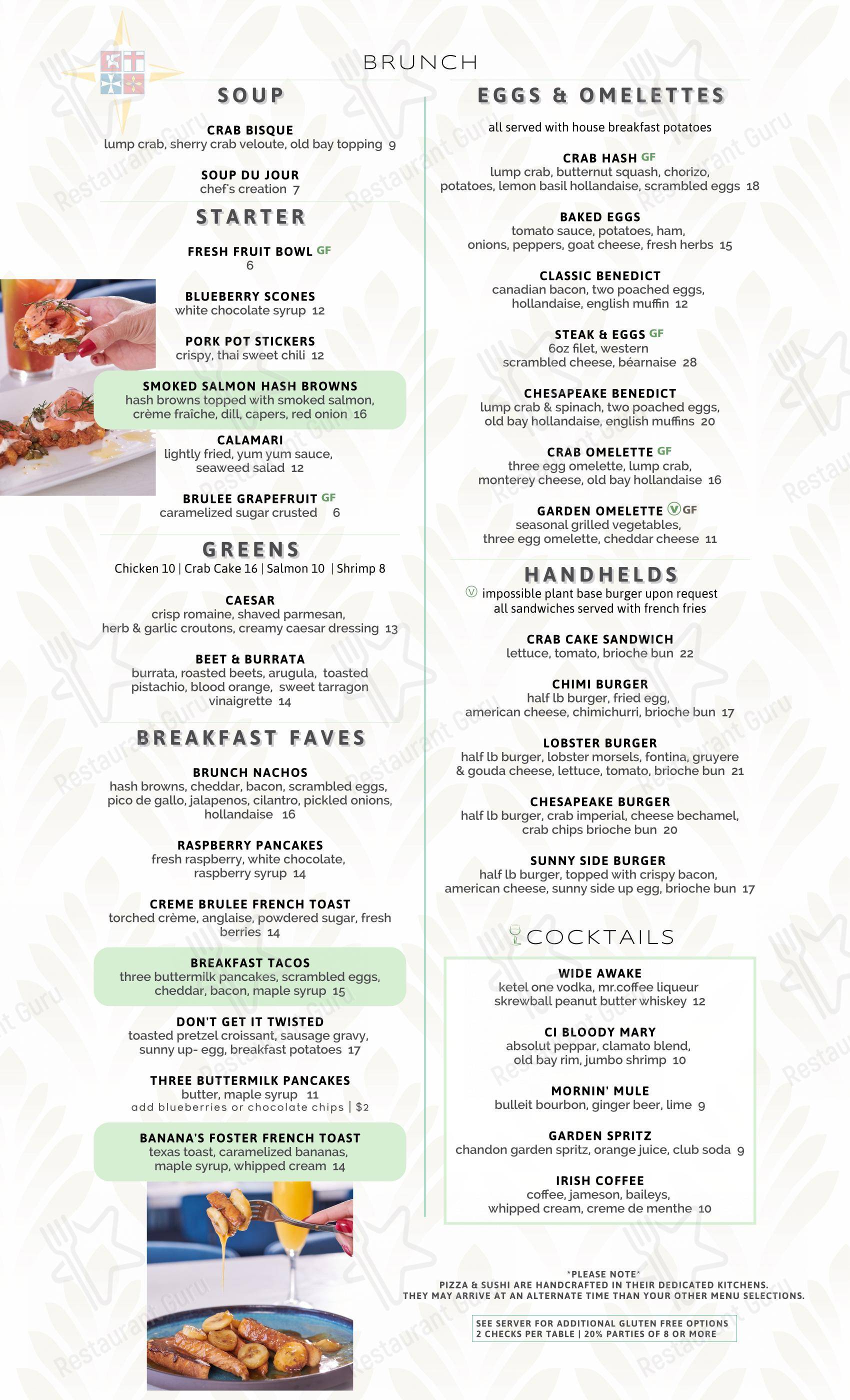Menu at Chesapeake Inn Restaurant & Marina, Chesapeake City