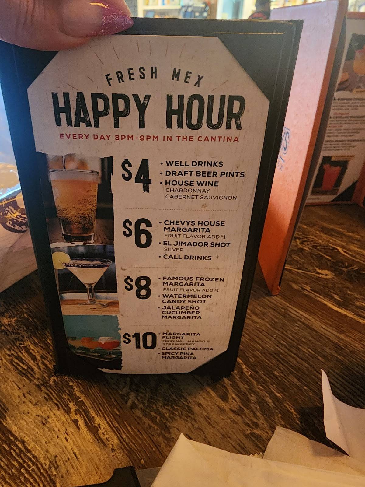 Menu at Chevys pub & bar, Roseville, Douglas Blvd
