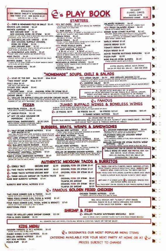 Menu at Coach's Corner Sports Bar & Grill, Orland Park, W 143rd St