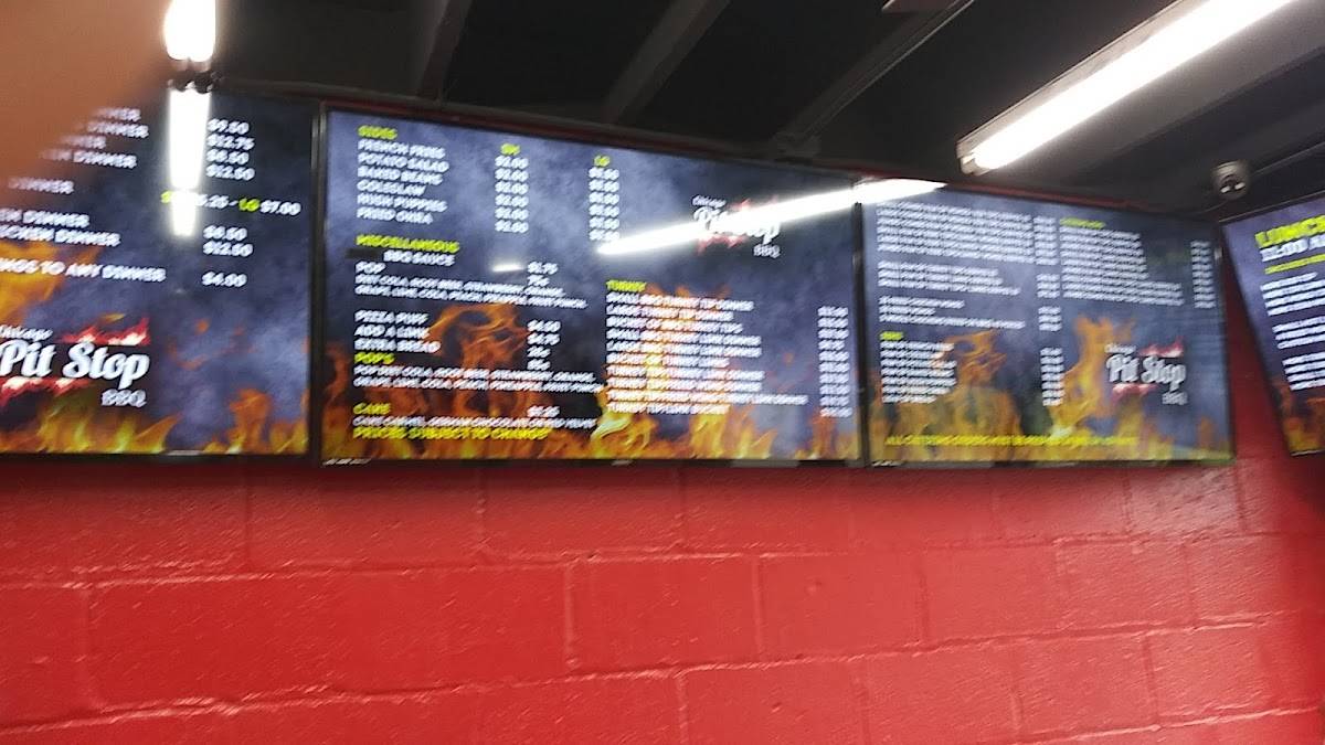 Menu at Chicago Pit Stop BBQ, Riverdale