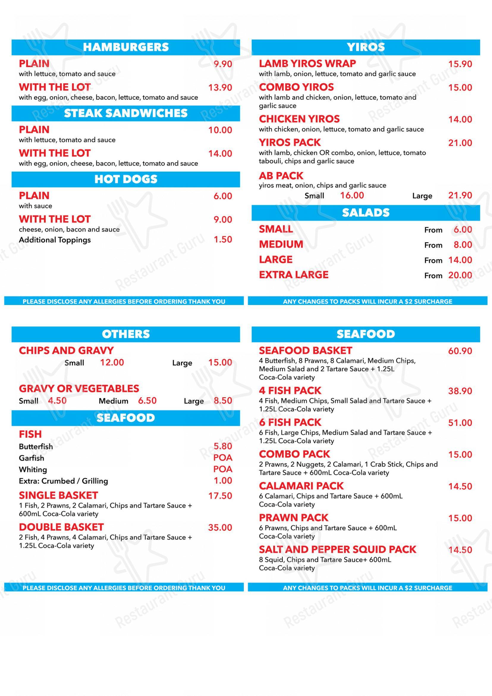 Menu at Chicken Time Norwood fast food, Norwood, 65 The Parade
