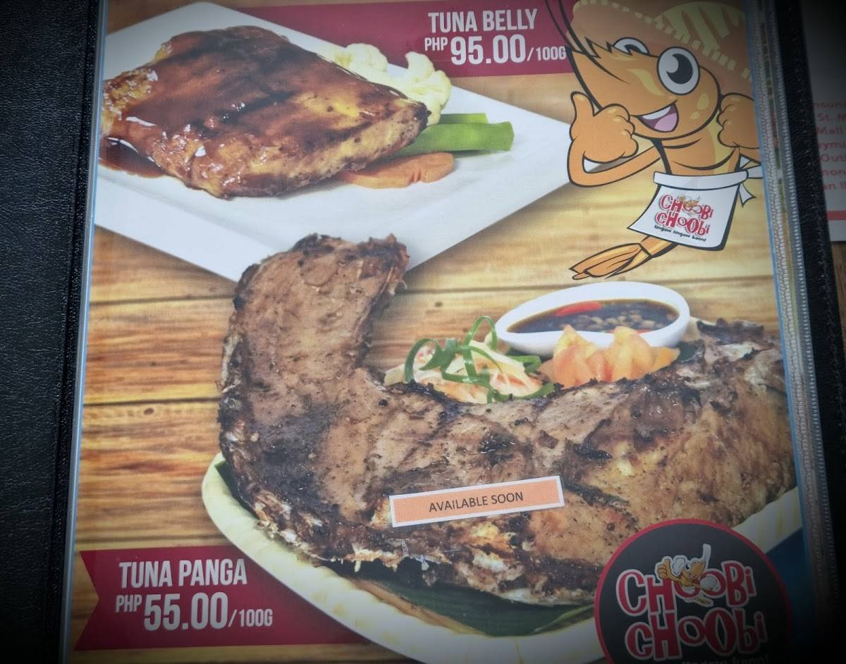 Menu at Choobi Choobi Dumaguete restaurant, Dumaguete