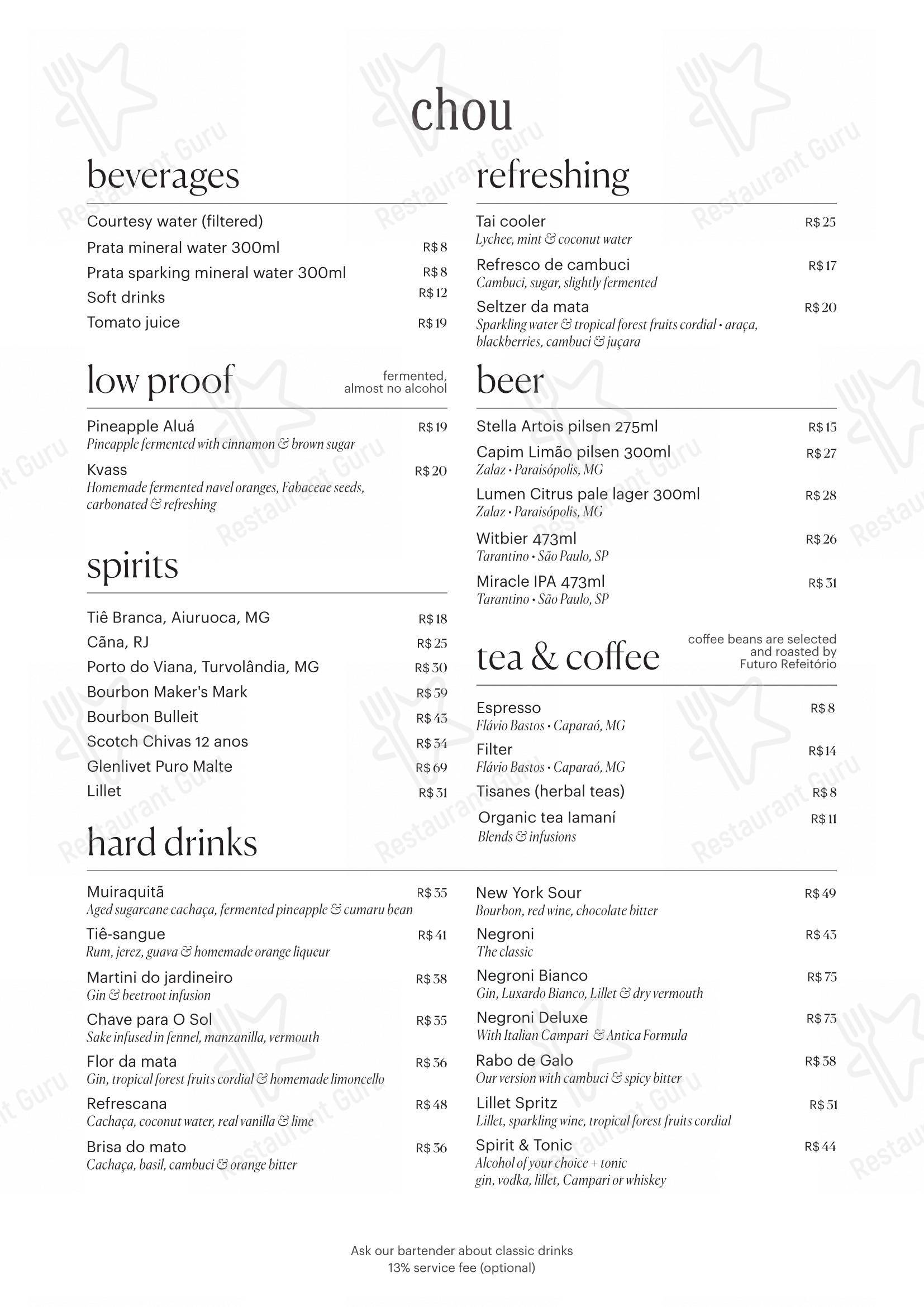 Menu em Chou restaurante, São Paulo