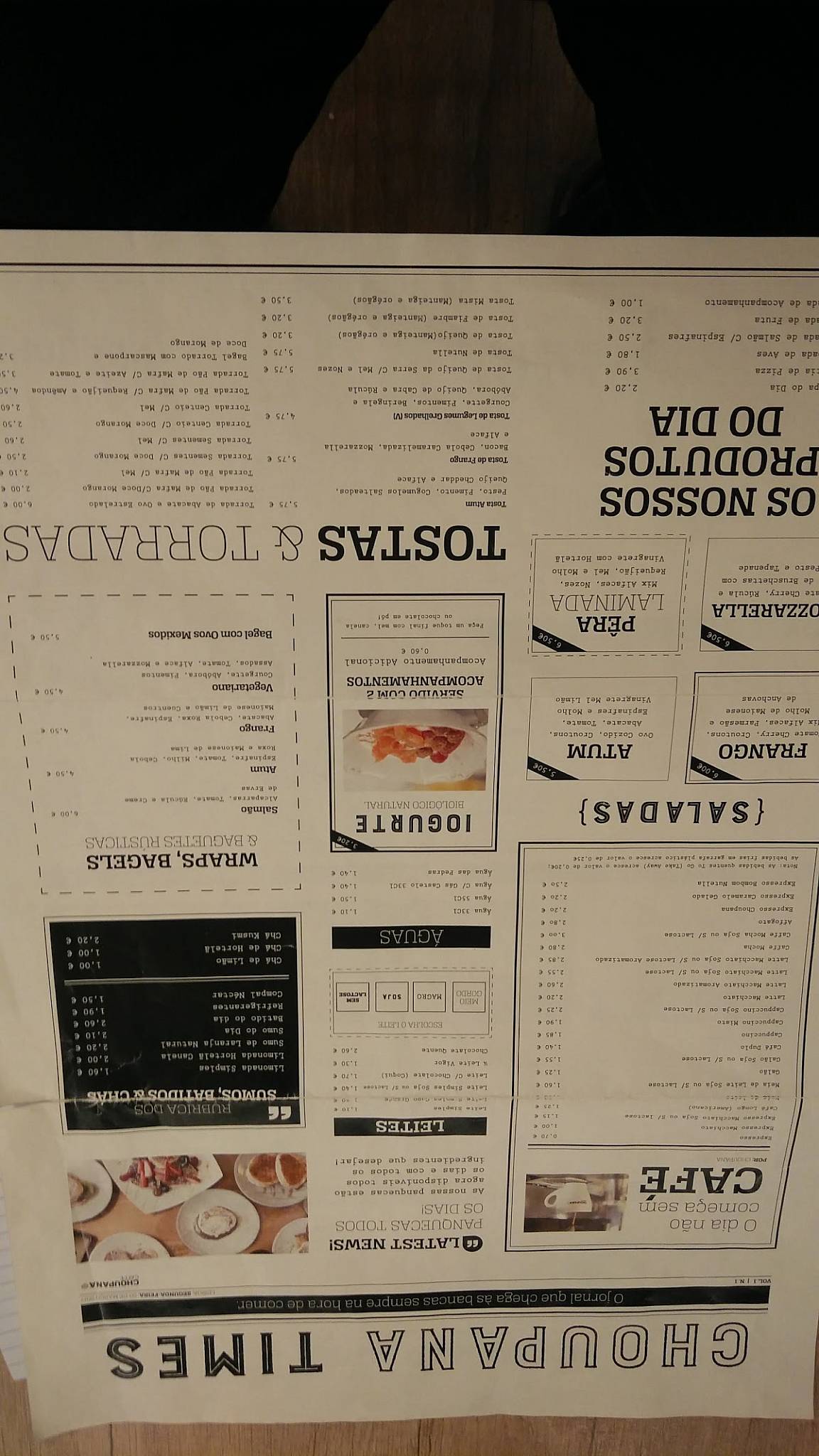 Menu em Choupana Caffé café, Lisboa, Av. da República 25A