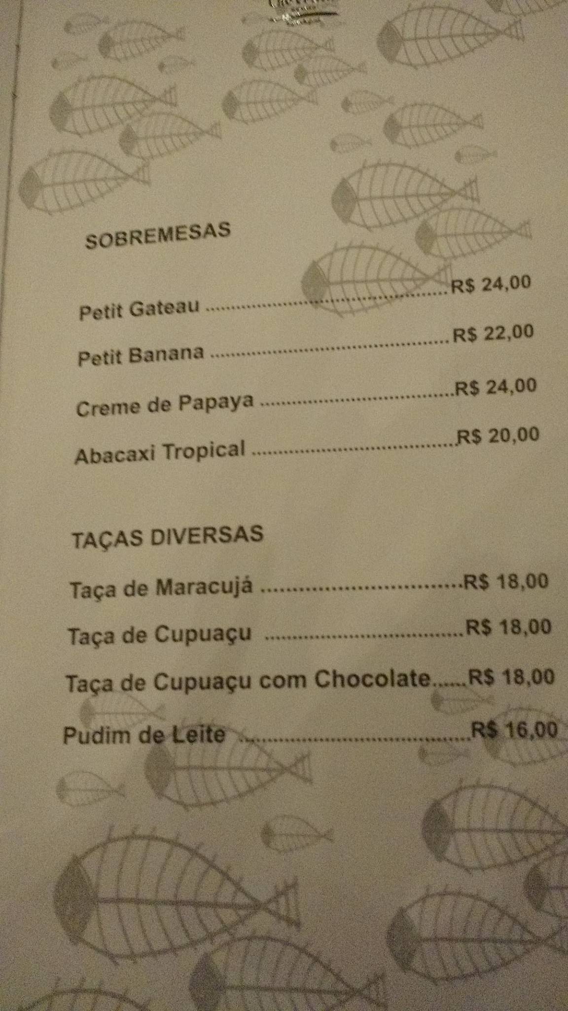 Menu em Choupana Cozinha Regional restaurante, Manaus
