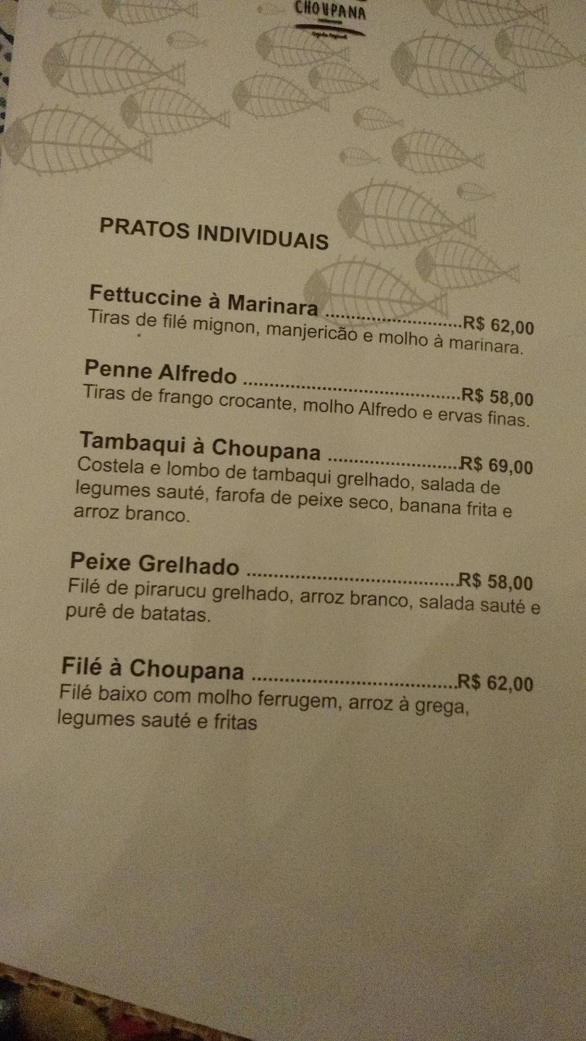 Menu em Choupana Cozinha Regional restaurante, Manaus